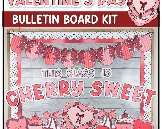 Valentine's Day Bulletin Board Kit | Classroom Decor | Retro | Fries ...