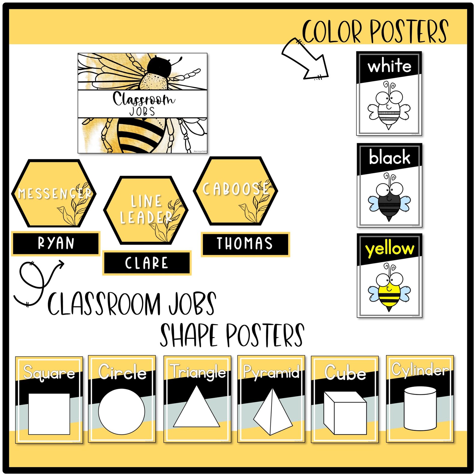 Bee Classroom Decor Bundle Editable - Etsy