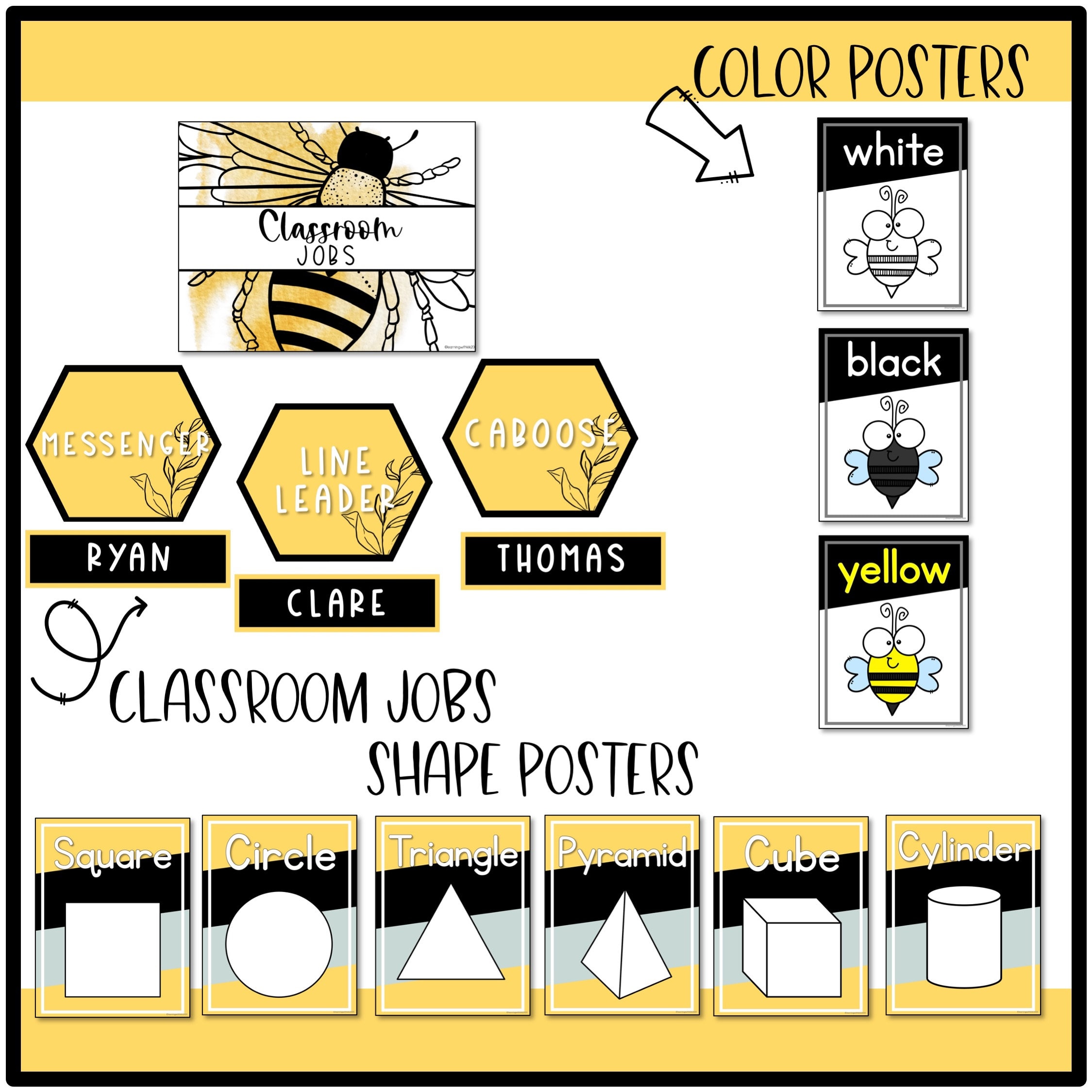 Bee Classroom Decor Bundle Editable - Etsy