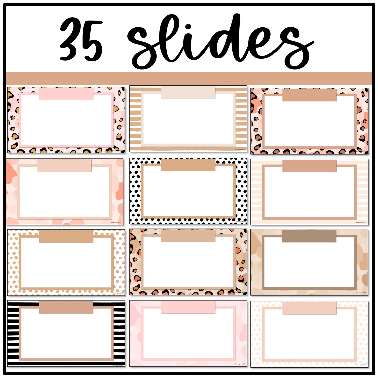 MODERN LEOPARD Slides Template Cheetah Classroom Decor - Etsy
