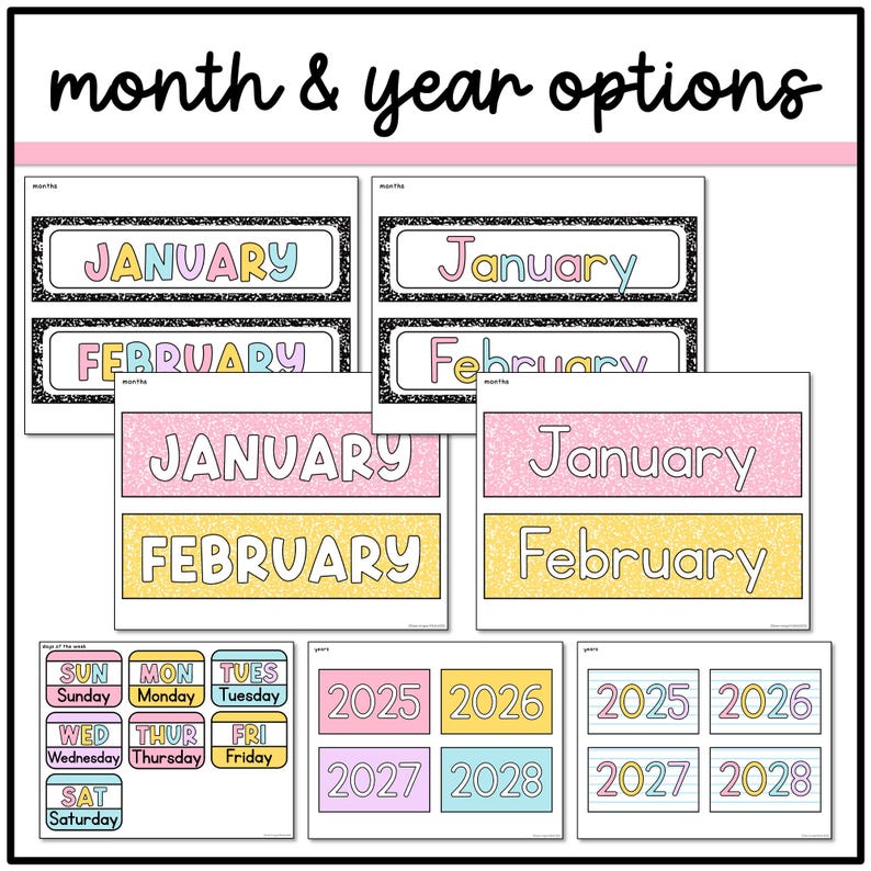 Classroom Calendar Display | Pocket Chart | Composition Notebook ...