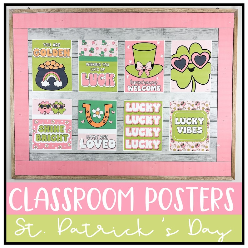 St. Patrick's Day Classroom Posters | Classroom Decor | Retro - Etsy