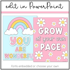 Pastel Dreams Classroom Decor | Posters | Growth Mindset - Etsy