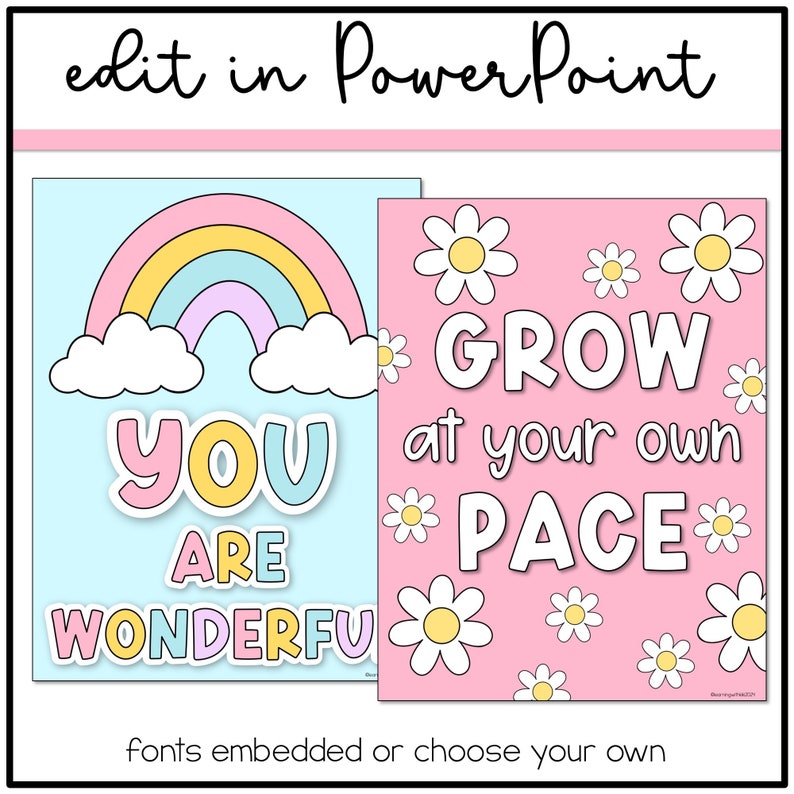 Pastel Dreams Classroom Decor | Posters | Growth Mindset - Etsy