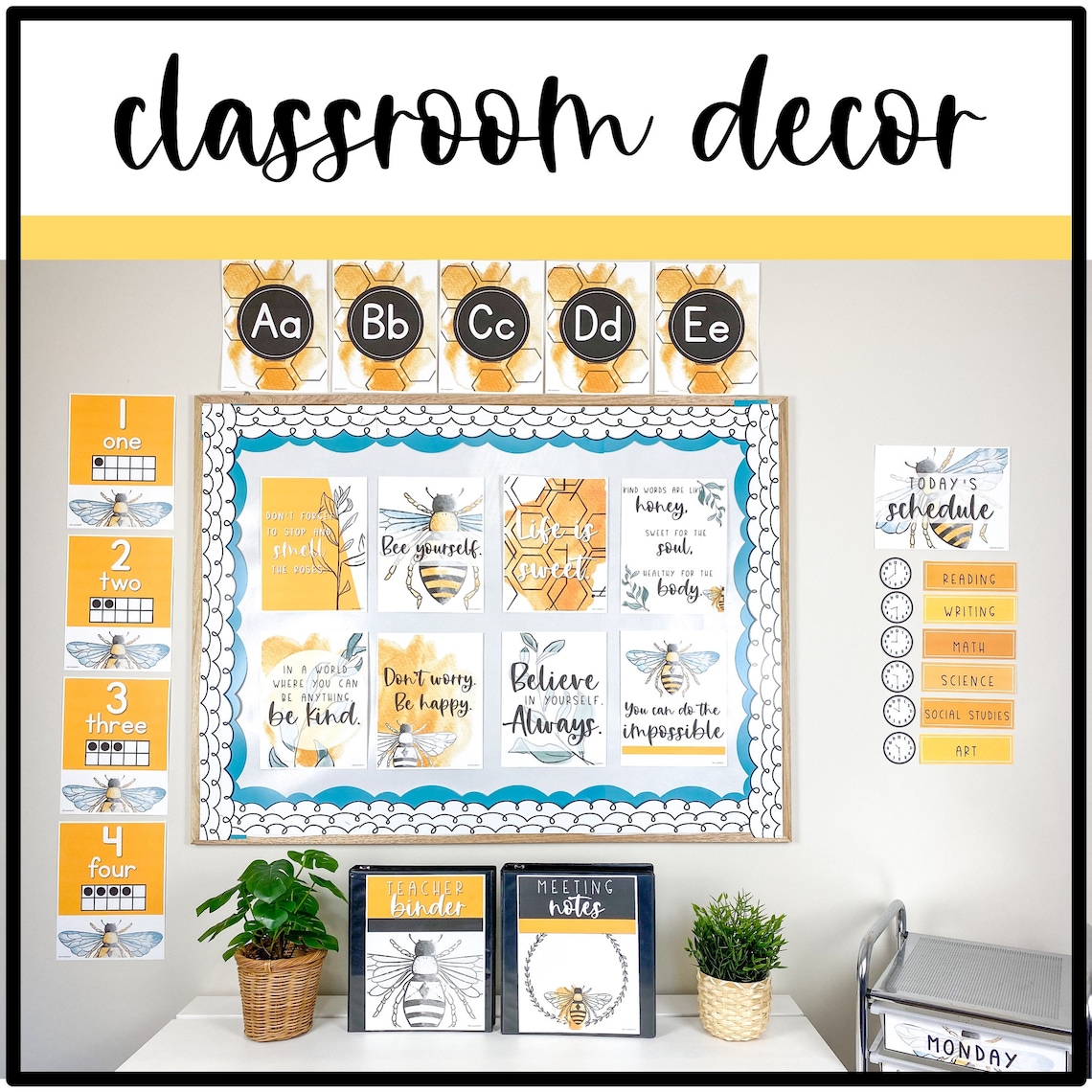 Bee Classroom Decor Bundle Editable - Etsy