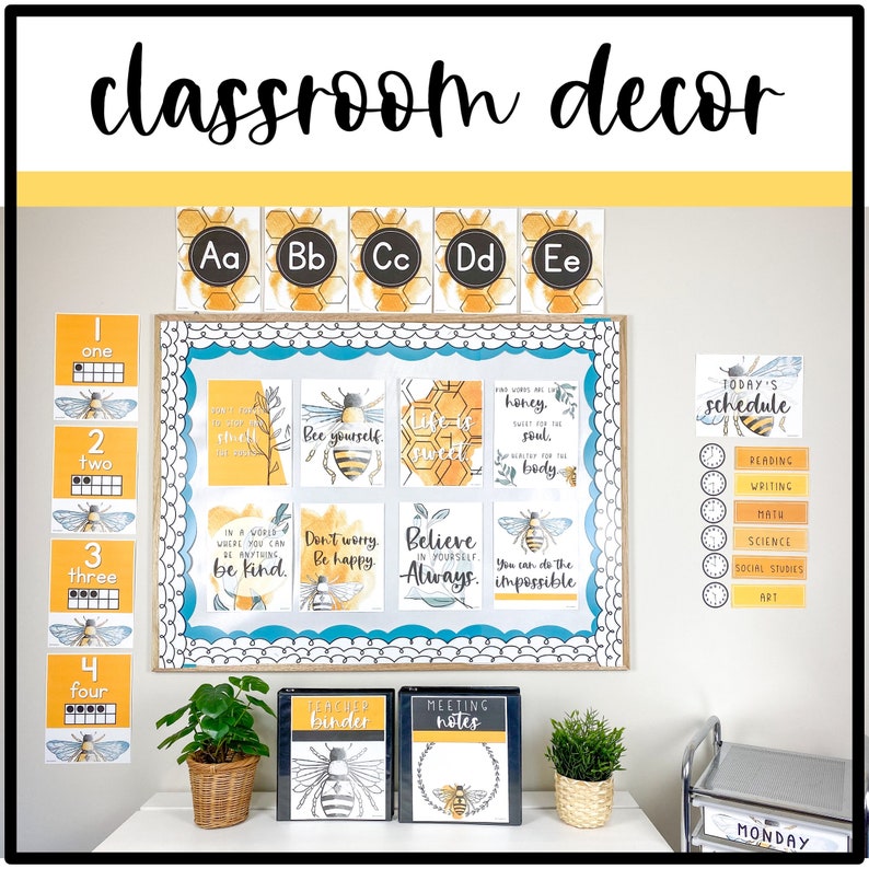 Bee Classroom Decor Bundle Editable - Etsy