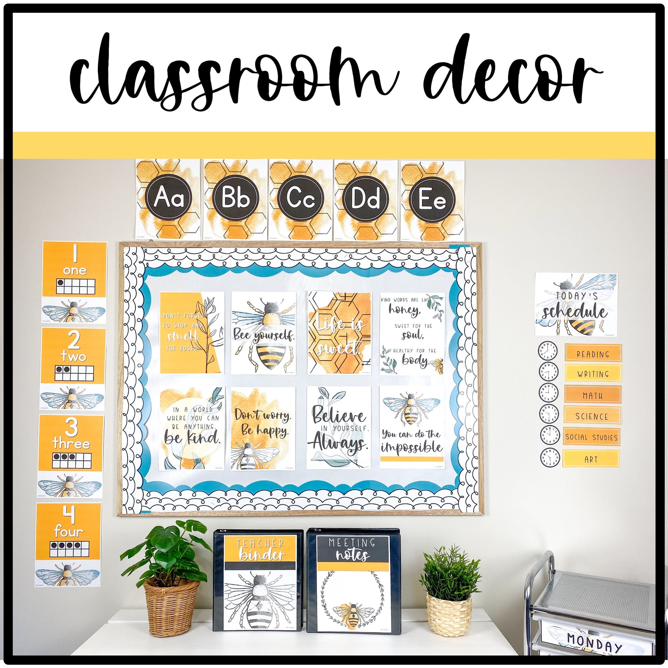 Bee Classroom Decor Bundle Editable - Etsy