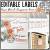 Retro 10 Drawer Rolling Cart Label, Retro Cart Labels, Groovy Classroom ...