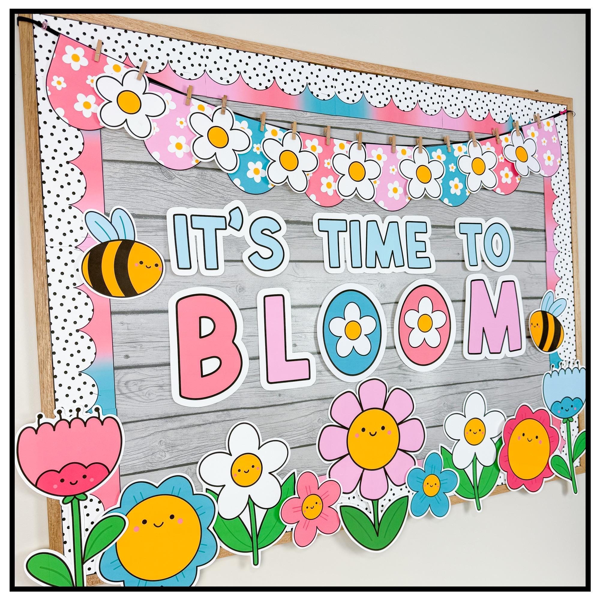 Spring Day Bulletin Board, Printable March April Classroom Decor, Cute ...