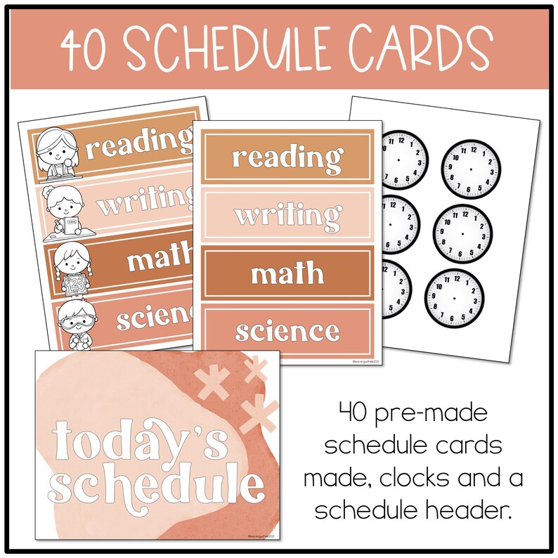 BOHO NEUTRALS Classroom Decor Classroom Schedule | Etsy