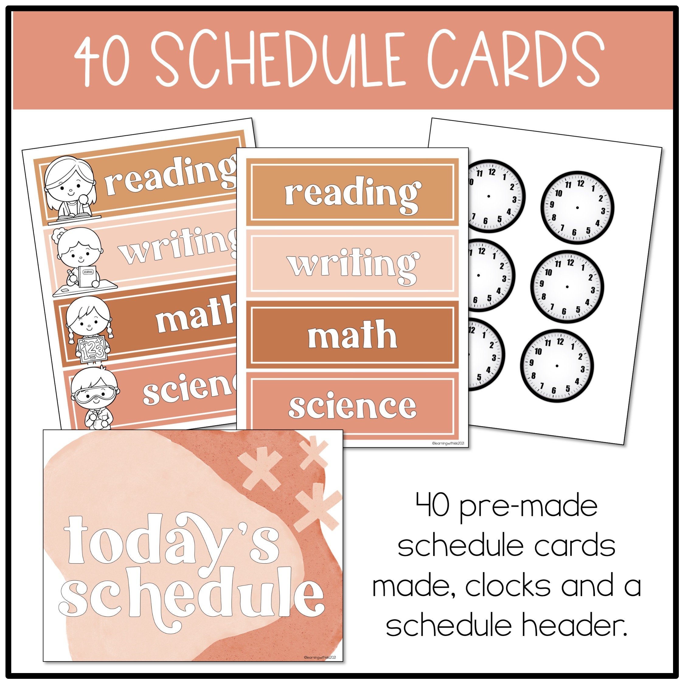 BOHO NEUTRALS Classroom Decor Classroom Schedule - Etsy