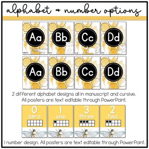 Bee Classroom Decor | Alphabet Posters | Number Posters | Word Wall - Etsy