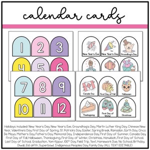 Happy Brights Calendar | Pocket Chart | Bright Classroom Decor - Etsy
