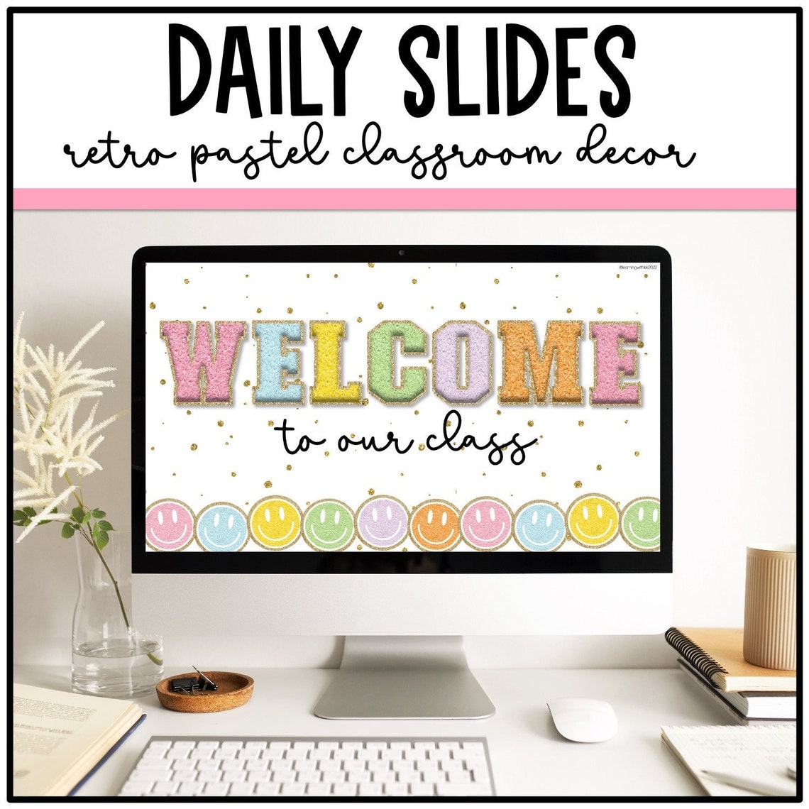 Retro Pastel Slides Template Happy Classroom Decor - Etsy