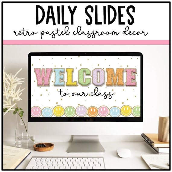 Retro Pastel Slides Template Happy Classroom Decor - Etsy