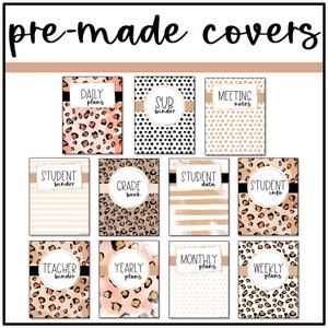 Modern Leopard Binder Covers, Editable, Cheetah Classroom Decor ...