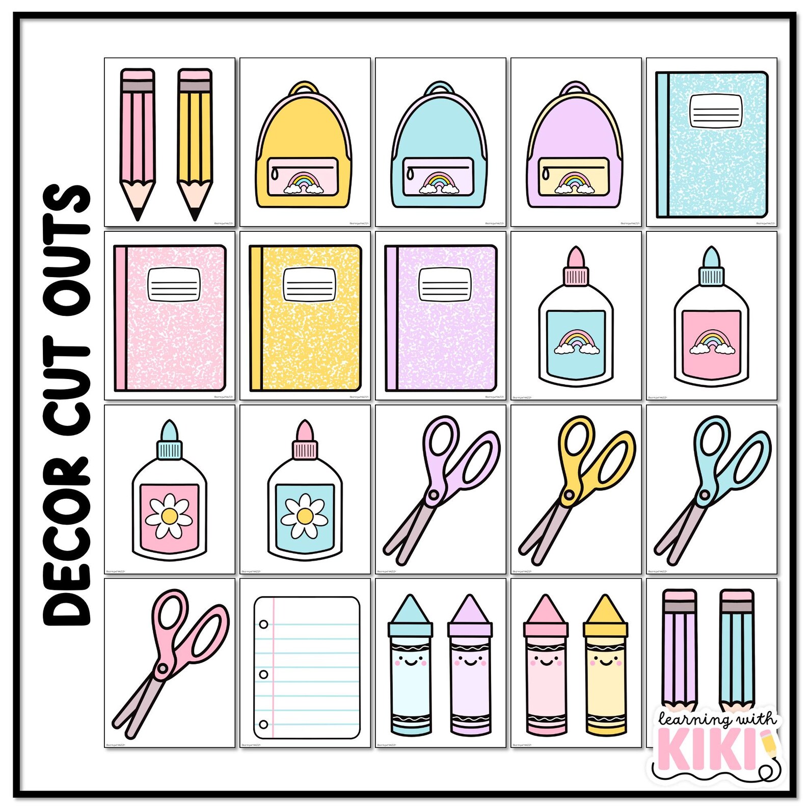Back to School Bulletin Board Kit, Classroom Decor, Pastel Trendy ...
