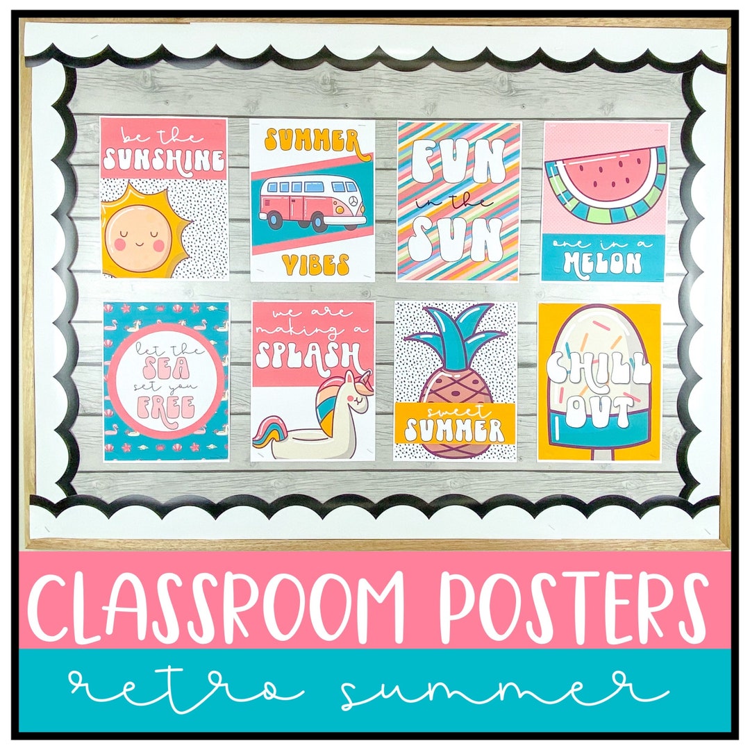 Summer Classroom Posters | Classroom Decor | Retro - Etsy