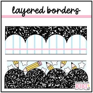 Bulletin Board Borders | Composition Notebook Classroom Decor | Pastel ...