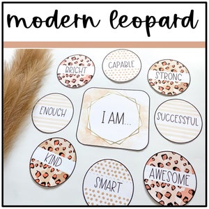 MODERN LEOPARD Classroom Decor Bundle Editable Cheetah - Etsy