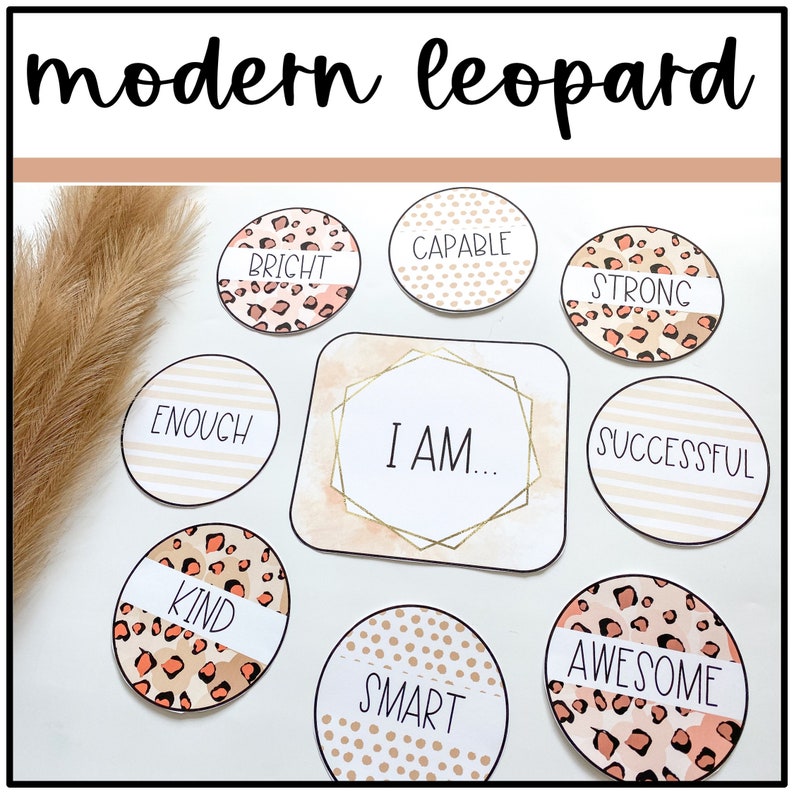 MODERN LEOPARD Classroom Decor Bundle Editable Cheetah - Etsy