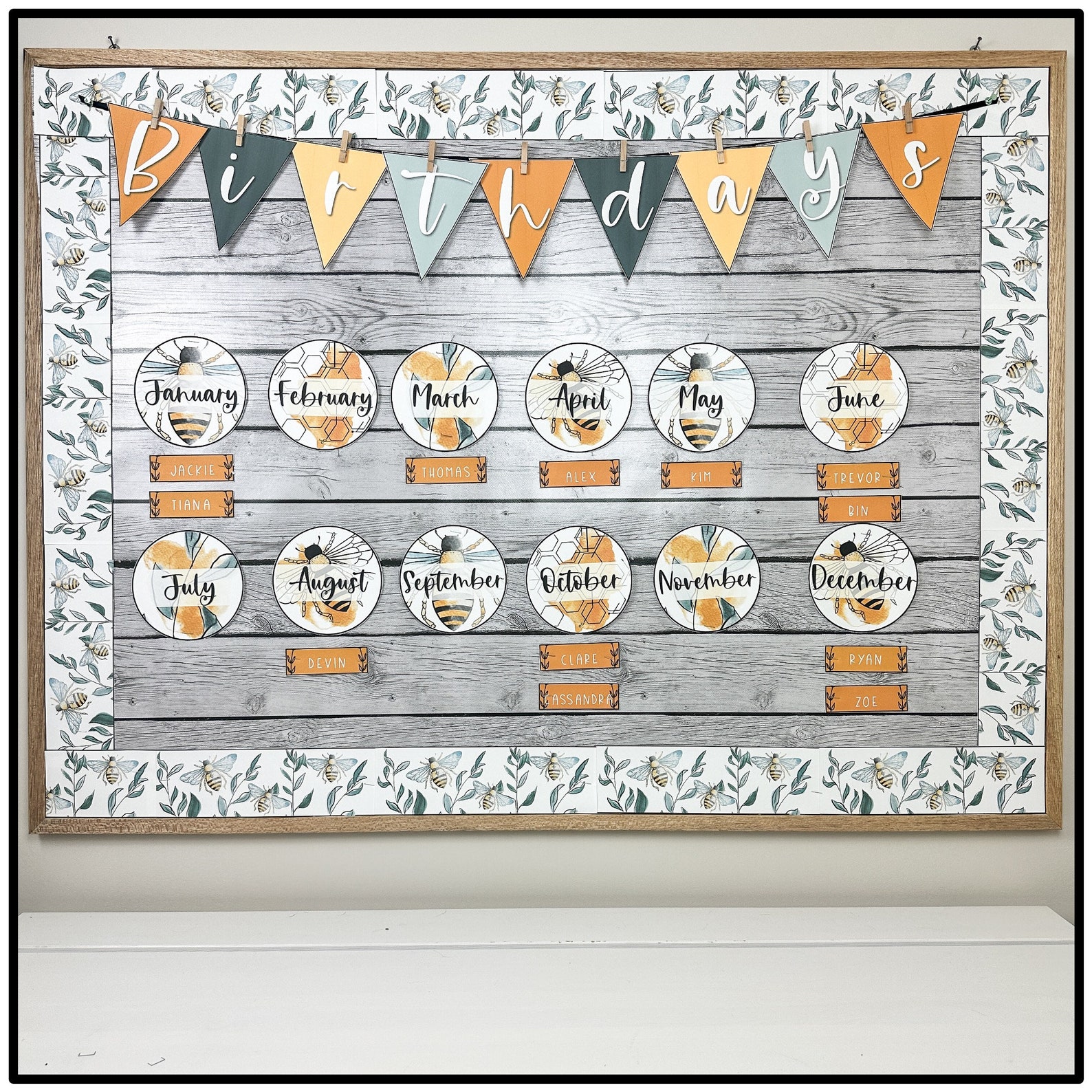 Bee Birthday Display Bulletin Board Bee Eucalyptus Classroom Decor - Etsy