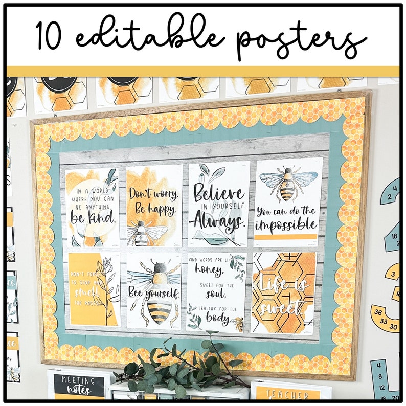 BEE AND BOTANICAL Posters | Growth Mindset | Bee Eucalyptus Classroom ...