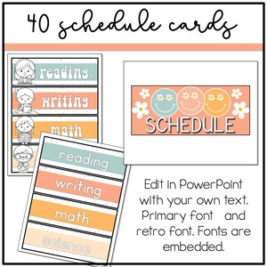 Boho Retro Classroom Decor, Classroom Schedule, Editable - Etsy