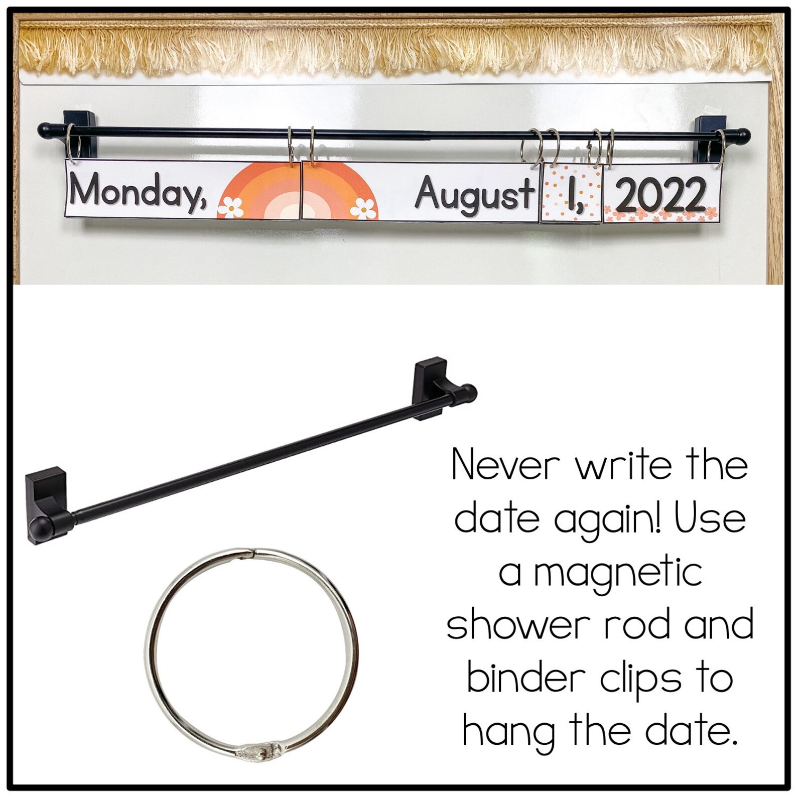 Boho Retro Flip Calendar Daisy Classroom Decor - Etsy