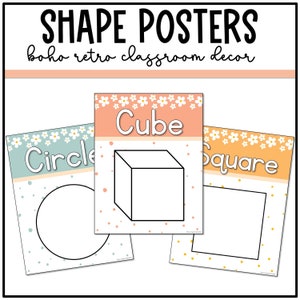 Boho Retro Shape Posters | Classroom Decor | Daisy - Etsy