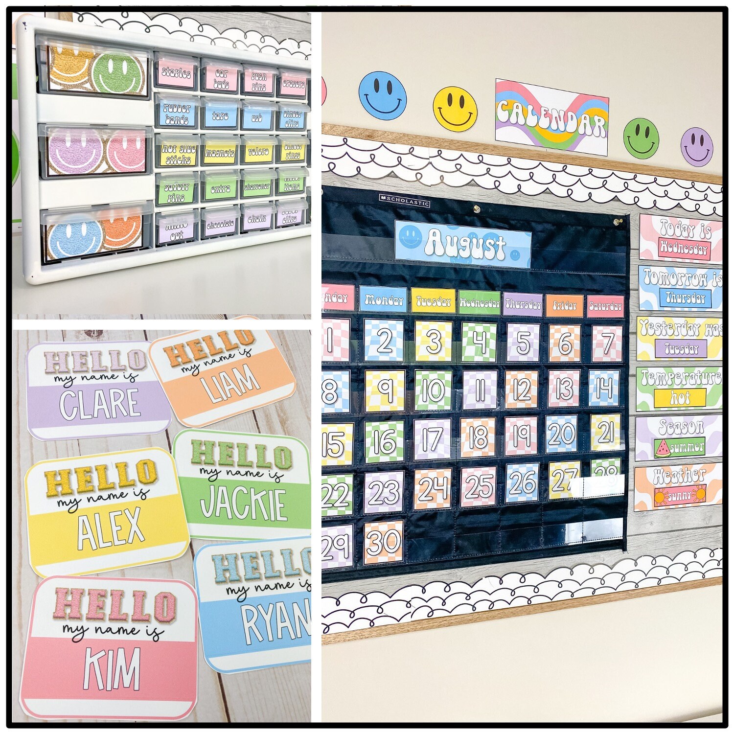 Retro Pastel Classroom Decor Bundle Editable - Etsy Canada