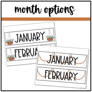 MODERN BOHO Calendar Pocket Chart Desert Neutral Classroom - Etsy