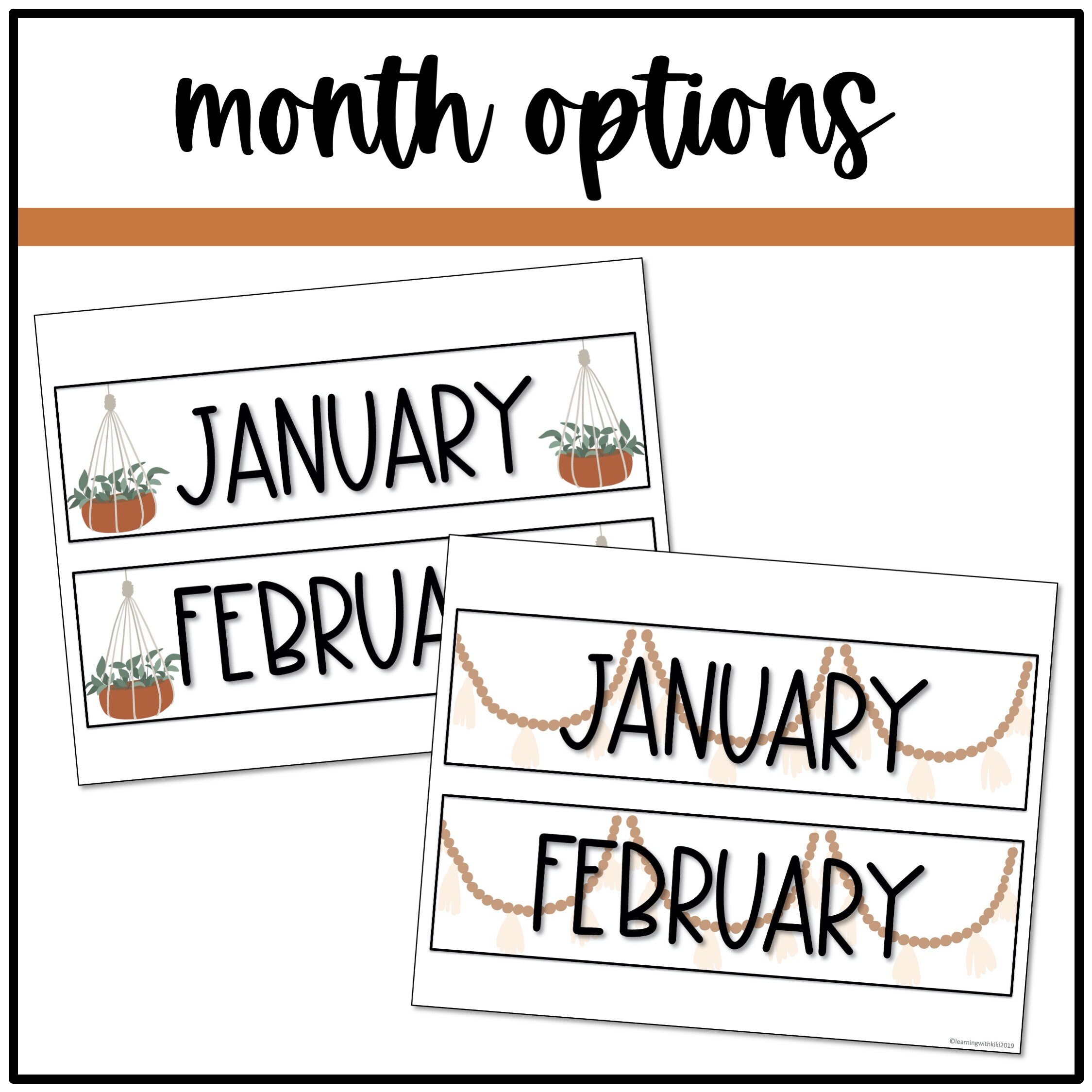 MODERN BOHO Calendar Pocket Chart Desert Neutral Classroom - Etsy