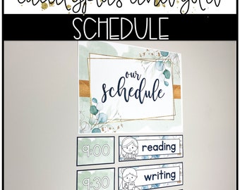 Eucalyptus and Gold Classroom Decor | Classroom Schedule - Etsy