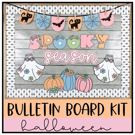 Halloween Bulletin Board Kit Classroom Decor Retro - Etsy