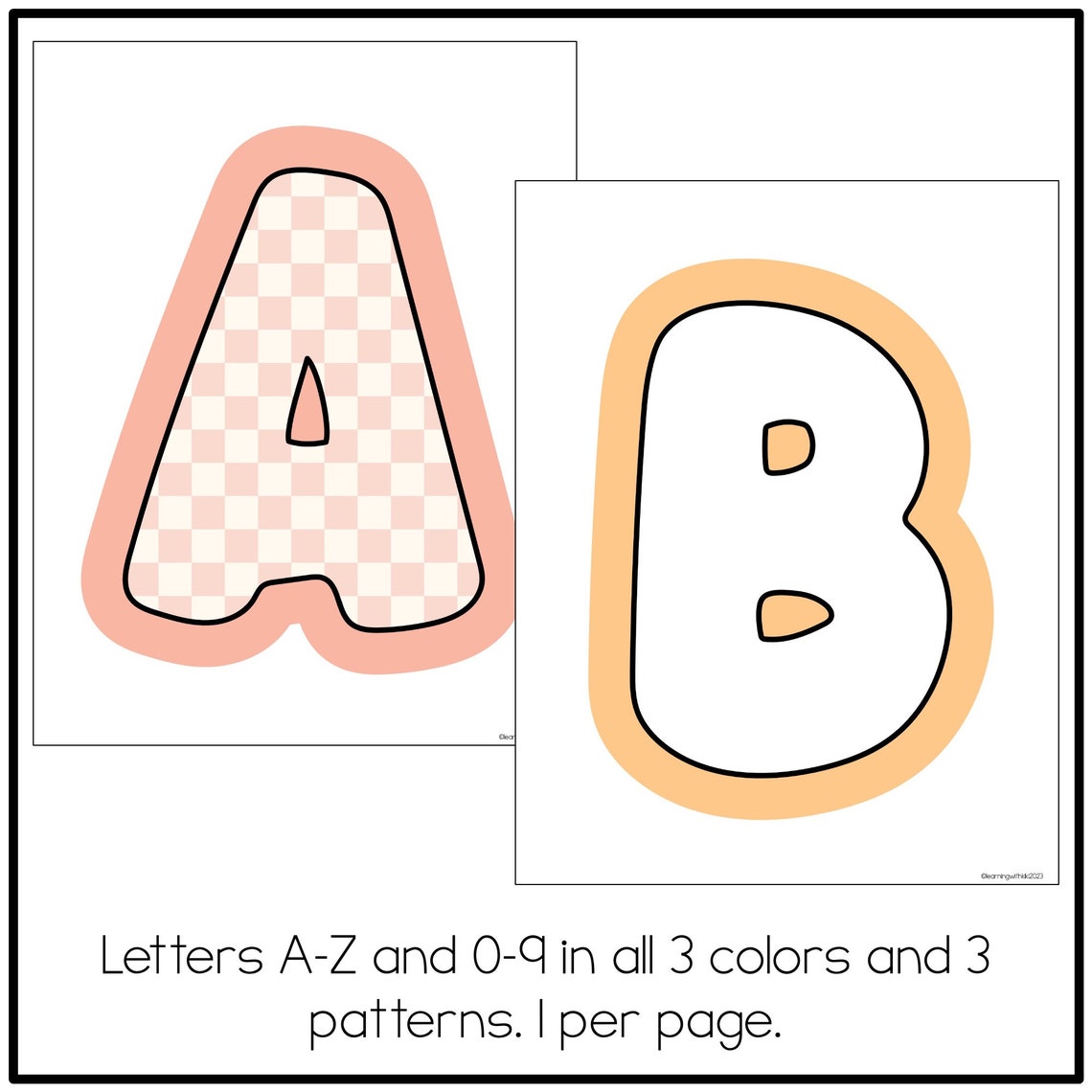 Disco Floral Bulletin Board Letters | A - Z, Letters and Numbers, Retro ...