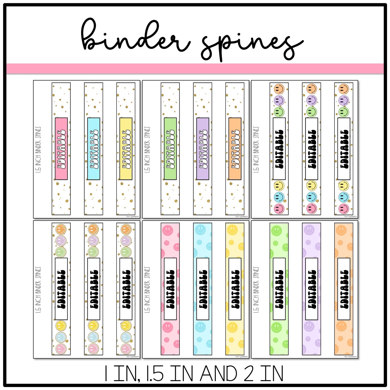Retro Pastel Binder Covers Editable Happy Classroom Decor - Etsy