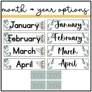 Bee Classroom Decor Calendar | Pocket Chart | Editable - Etsy