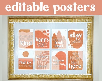 Growth Mindset Posters Boho Rainbow Theme Classroom Decor Classroom ...