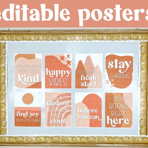 BOHO NEUTRALS Alphabet Posters Boho Rainbow Classroom Decor - Etsy