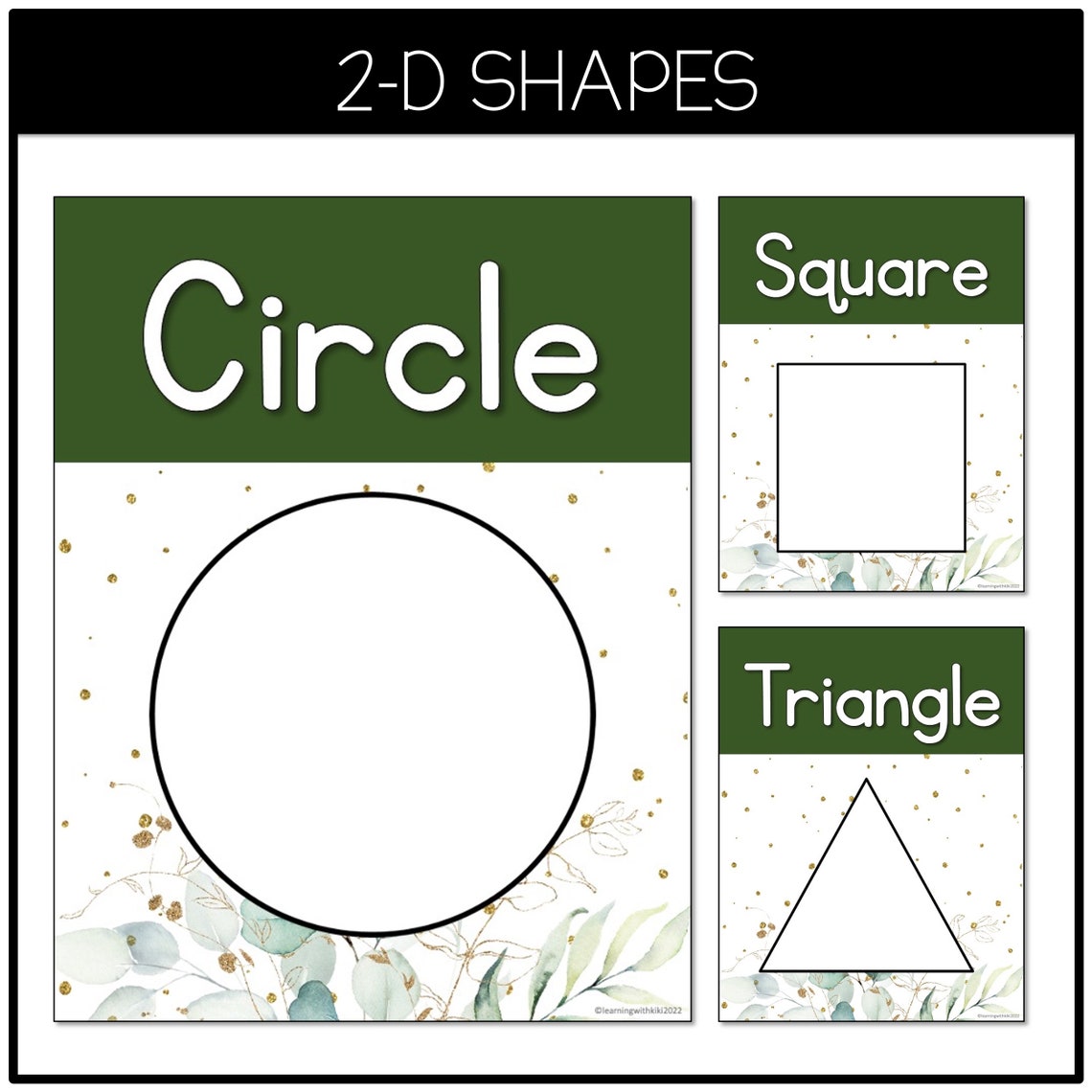 Eucalyptus Classroom Decor Shape and Color Posters - Etsy