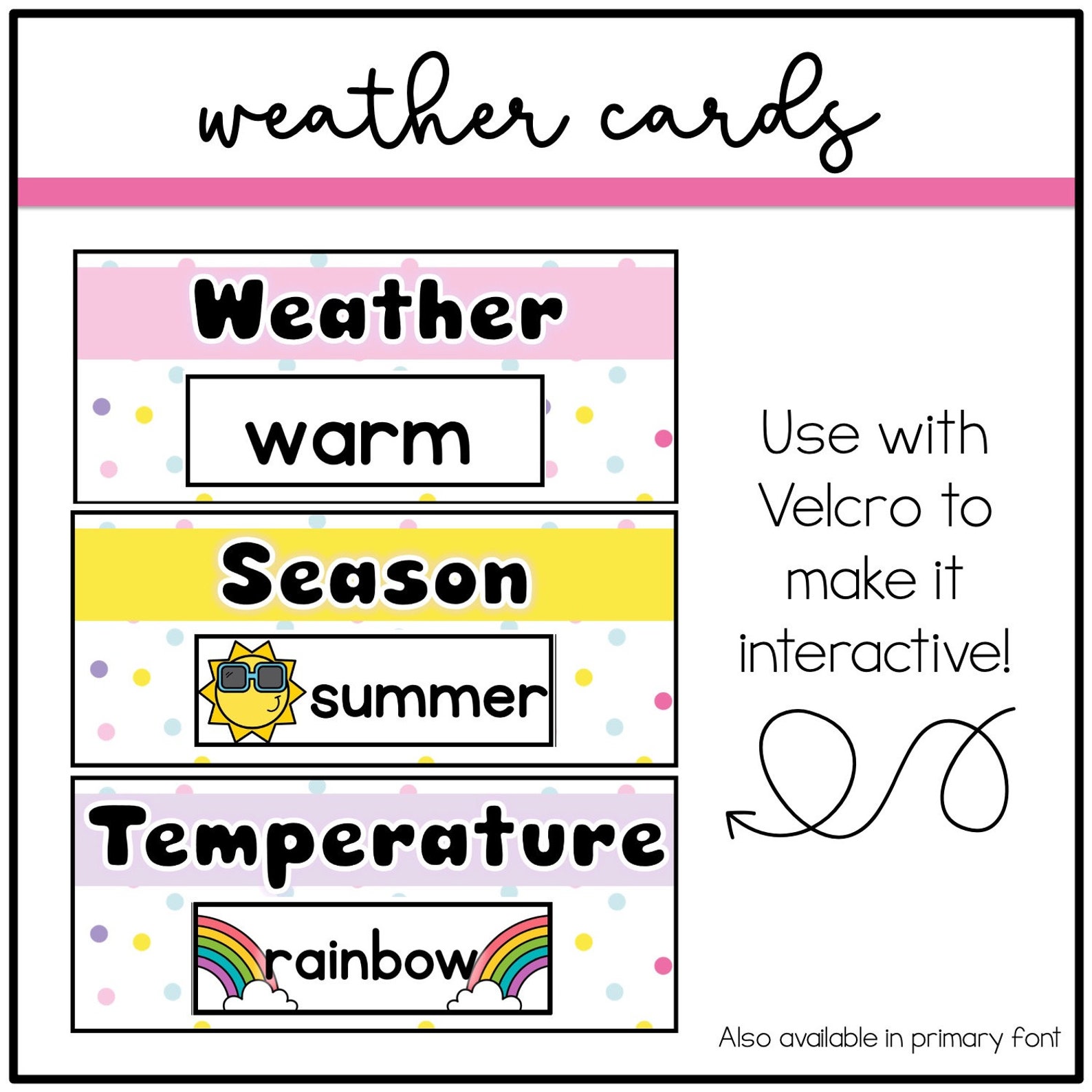 Happy Brights Calendar Pocket Chart Bright Classroom Decor - Etsy