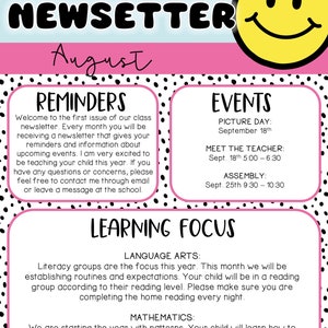 Happy Brights Classroom Newsletter, Template, Bright Classroom Decor - Etsy