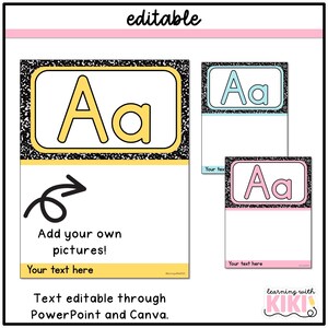Composition Notebook Classroom Decor: Alphabet Posters | Manuscript ...