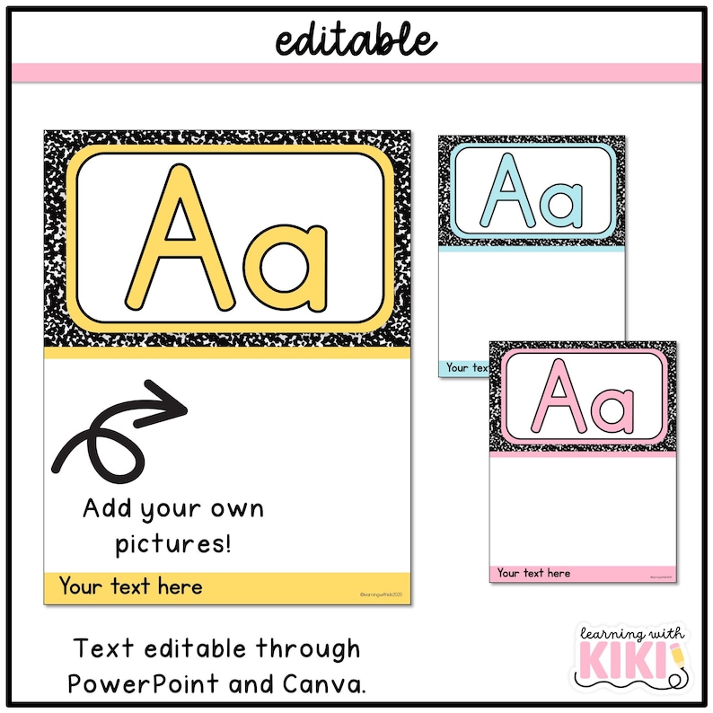 Composition Notebook Classroom Decor: Alphabet Posters | Manuscript ...