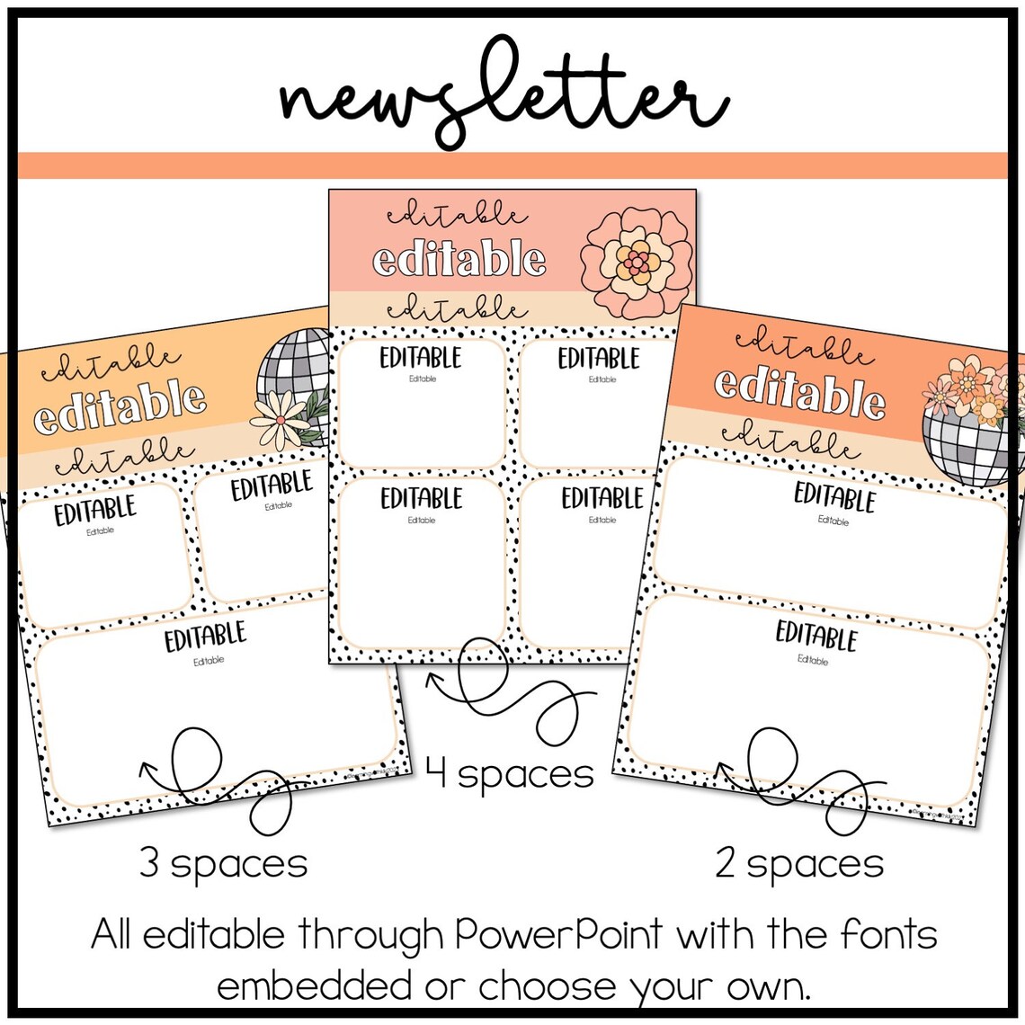Disco Floral Classroom Newsletter, Template, Retro Classroom Decor - Etsy