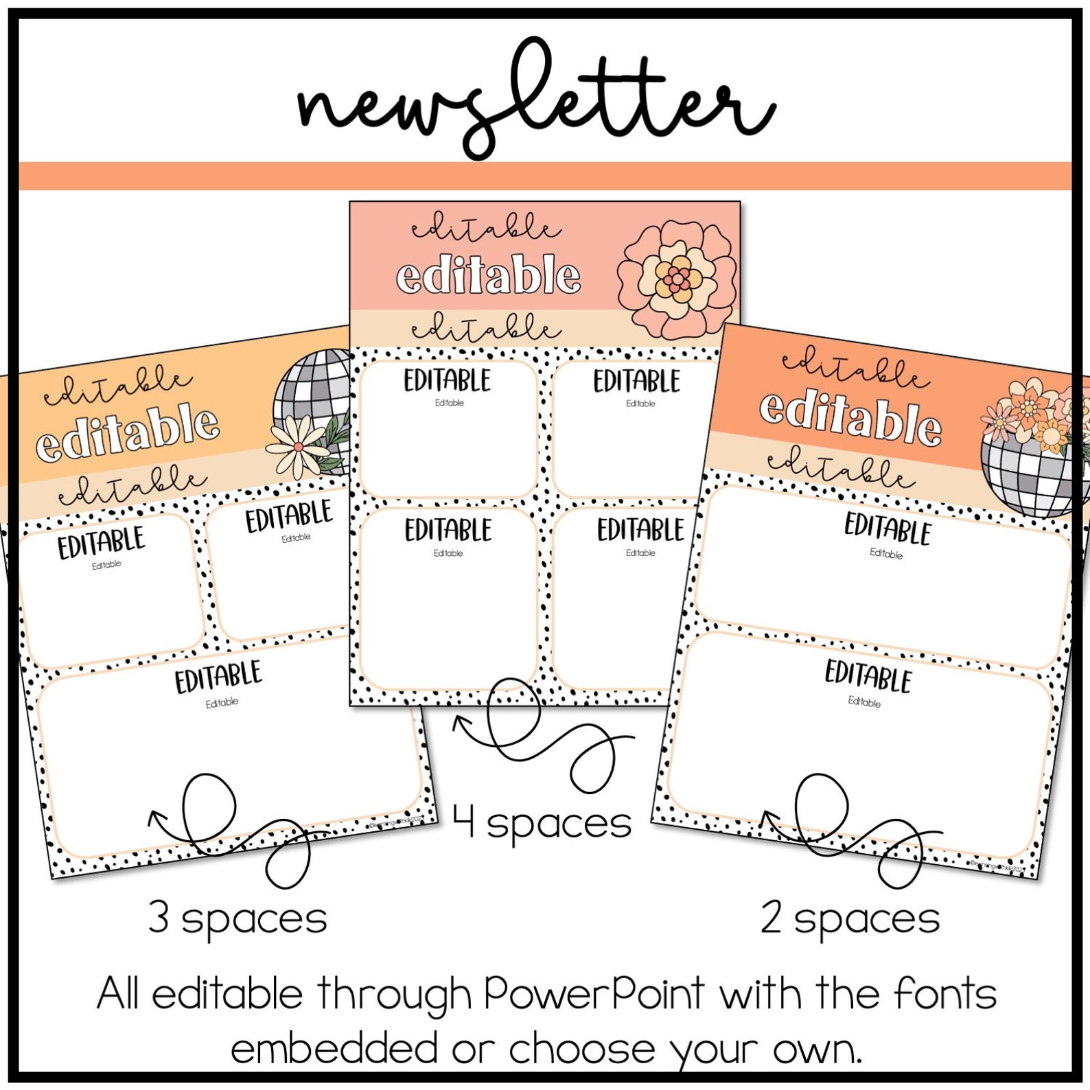 Disco Floral Classroom Newsletter, Template, Retro Classroom Decor - Etsy