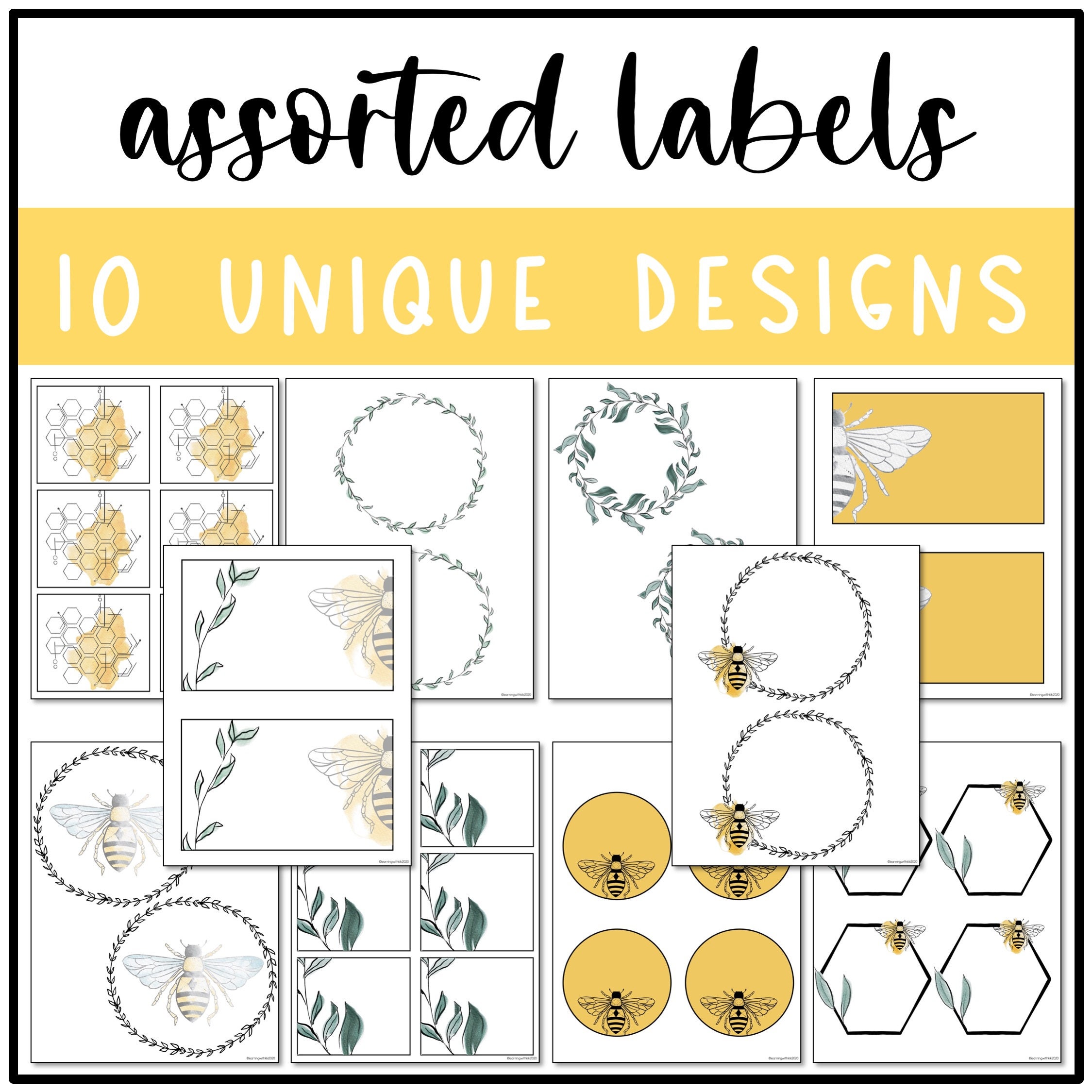 Bee Classroom Decor Name Tags Classroom Labels Editable - Etsy