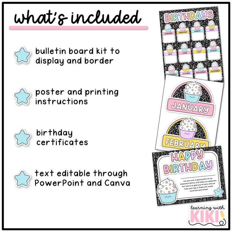 Composition Notebook Birthday Bulletin Board | Pastel Birthday Chart ...