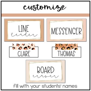 Modern Leopard Classroom Jobs, Cheetah Classroom Decor, Display - Etsy